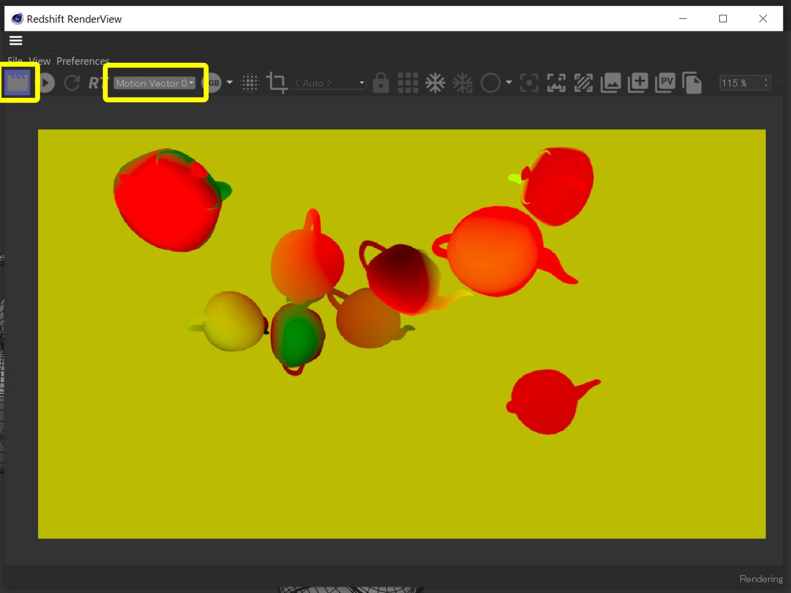 Redshiftでモーションベクターを出力する | C4D HIGH!!